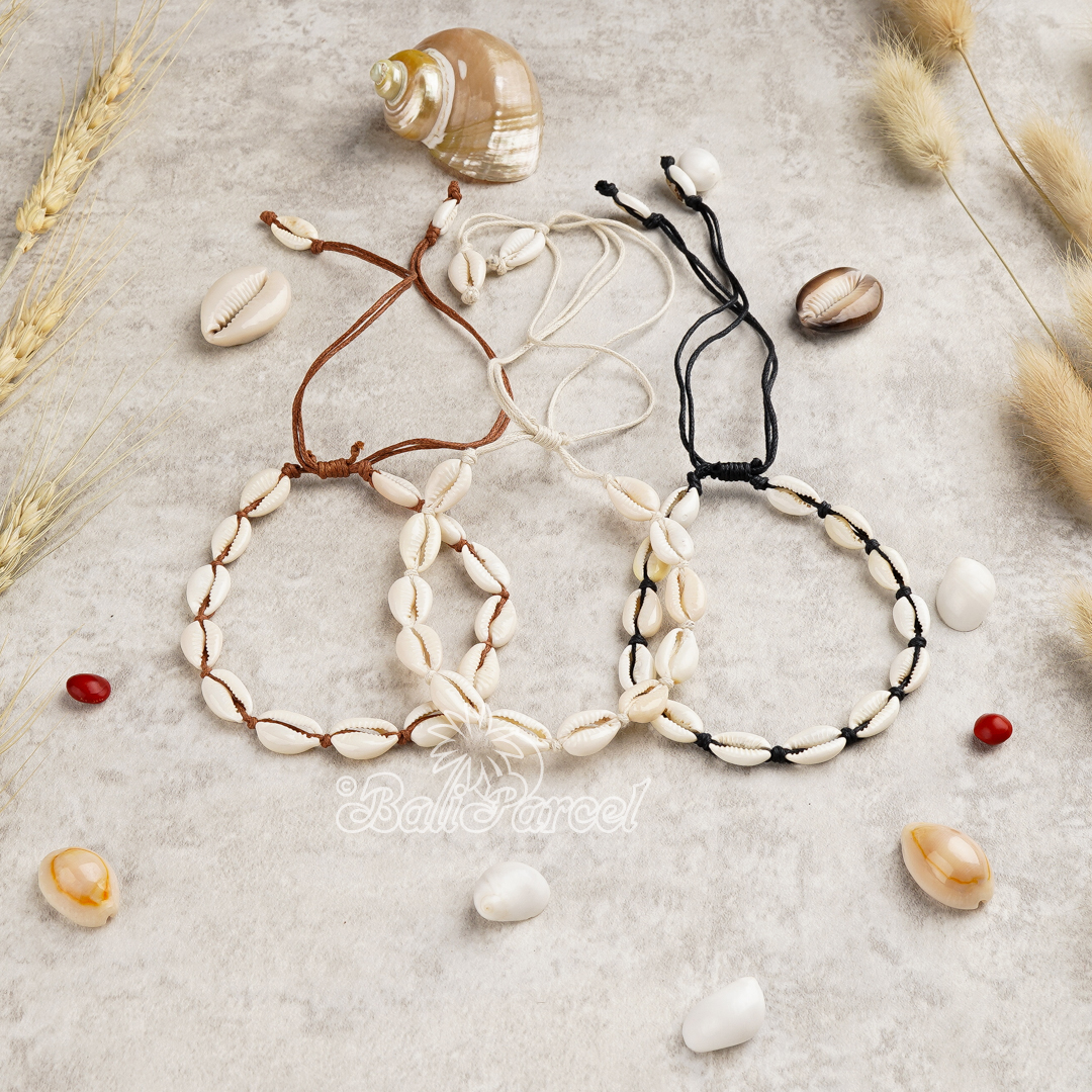 Handmade Bali Anklets, Cowrie shell anklet, Natural cowrie shell ...